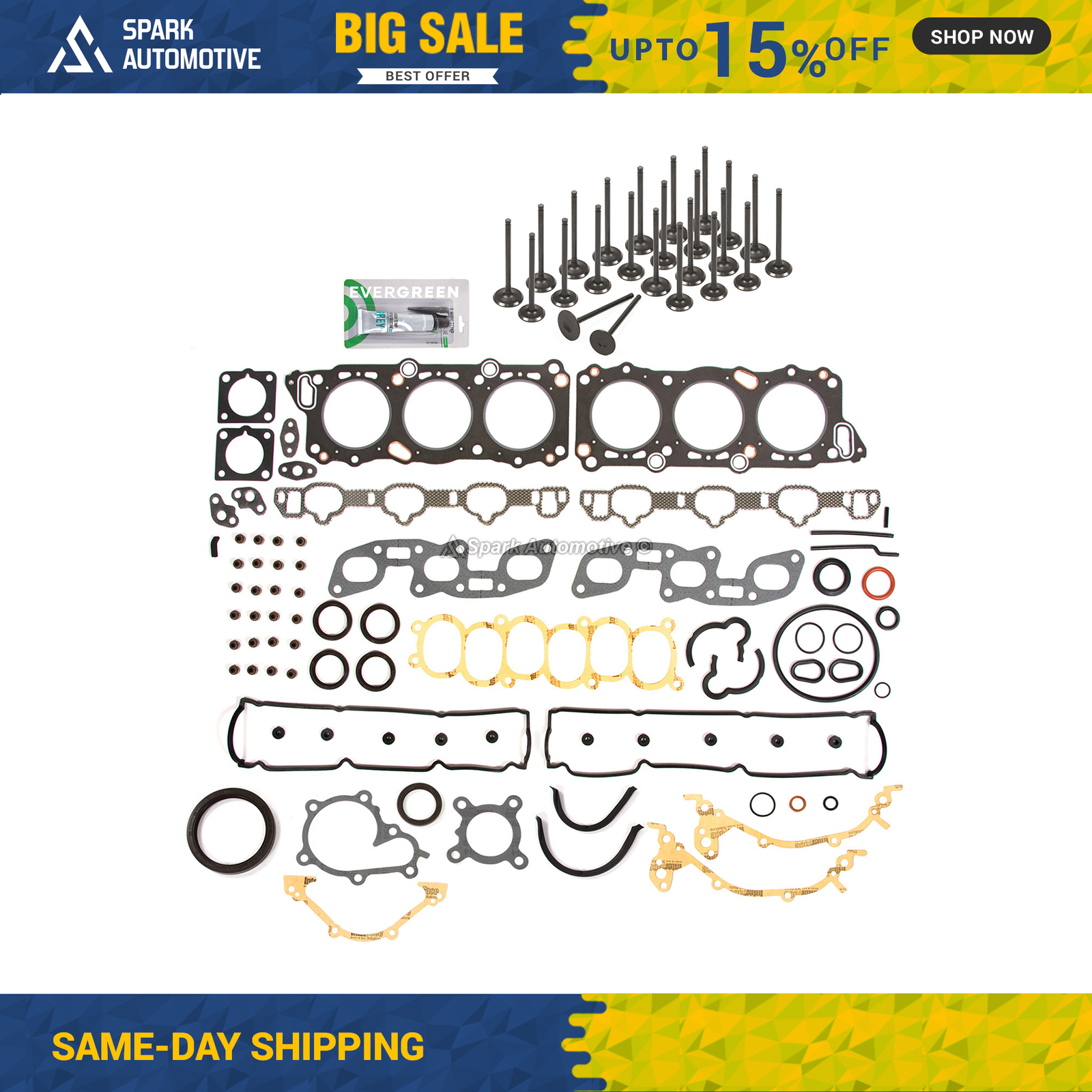 Full Gasket Set Intake Exhaust Valves Fit 90-97 Infiniti Nissan VG30DE ...
