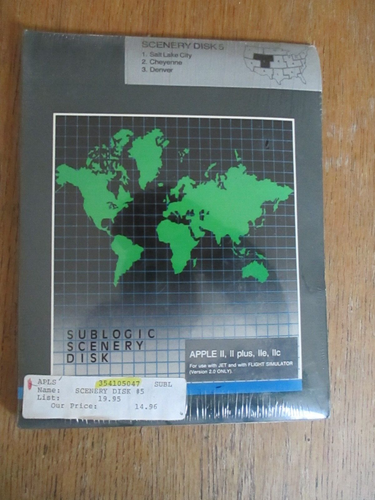 SubLogic Scenery Disk 5 Denver Apple II+ IIe IIc II Flight Simulator ...