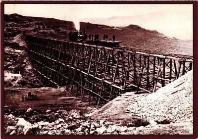 Vintage Postcard 4x6- THE BIG TRESTLE AND THE 119, PROMONTORY MOUNTAINS ...