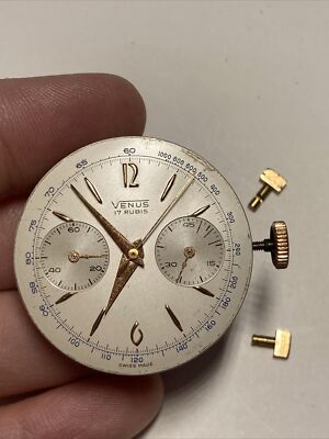 Collectible VENUS Chronograph Cal 149 17 Rubies Swiss Watch Movement | eBay