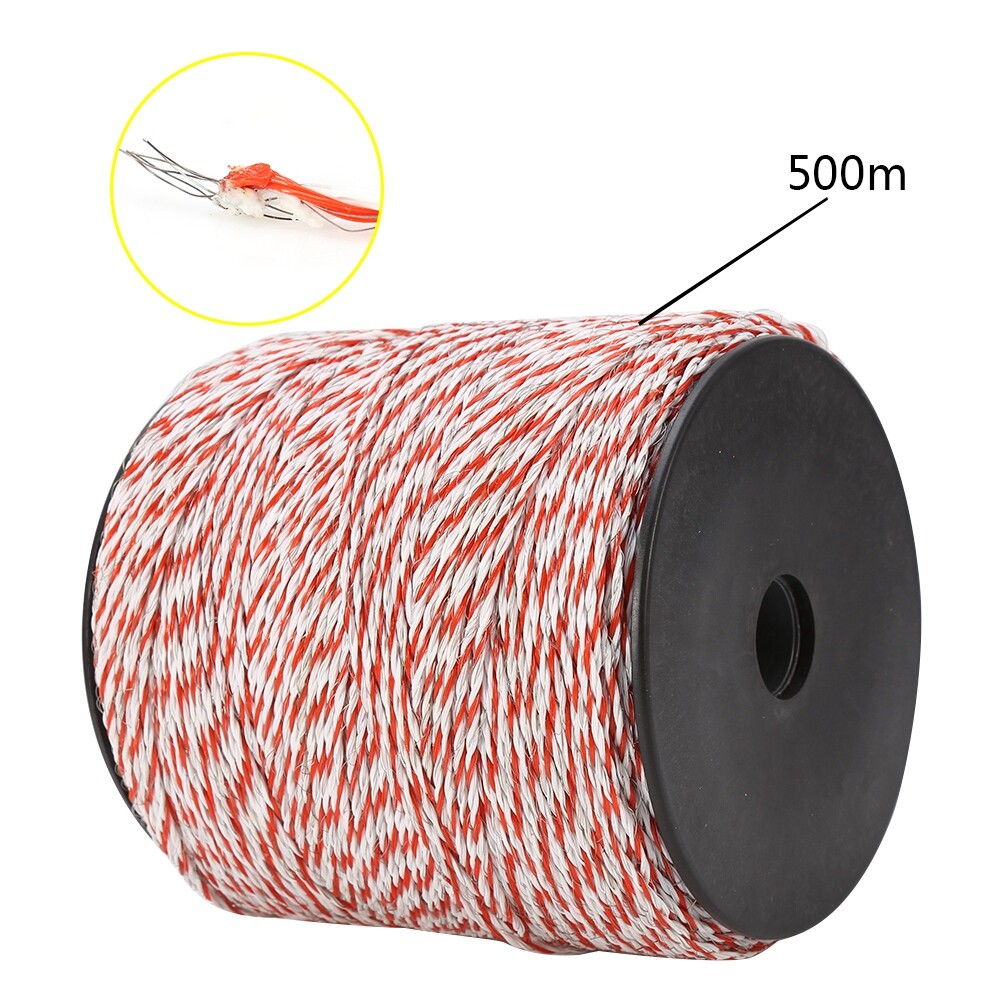 500M Roll Polywire Electric Fence Fencing Stainless Steel Poly Wire ...