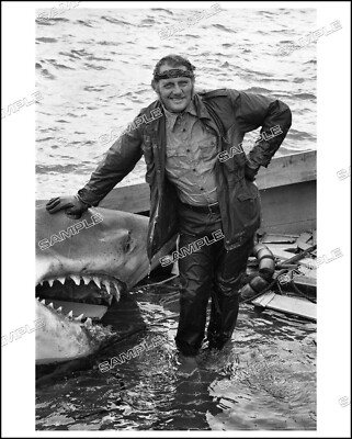 JAWS 8X10 Photo 79 ROBERT SHAW as Quint & "Bruce" the shark | eBay