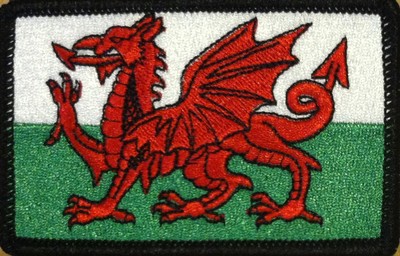 WALES ENGLAND Flag Military Patch With Hook Adhesive Fastener BLACK ...