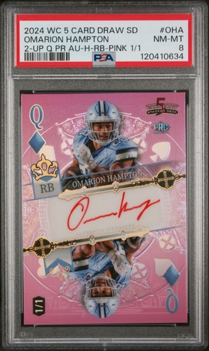 2024 Omarion Hampton WILD CARD DRAW STACKED DECK 2-UP QUEEN PROMO ...