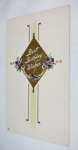 Best Birthday Wishes Purple Flowers Postcard Series 327 E | eBay