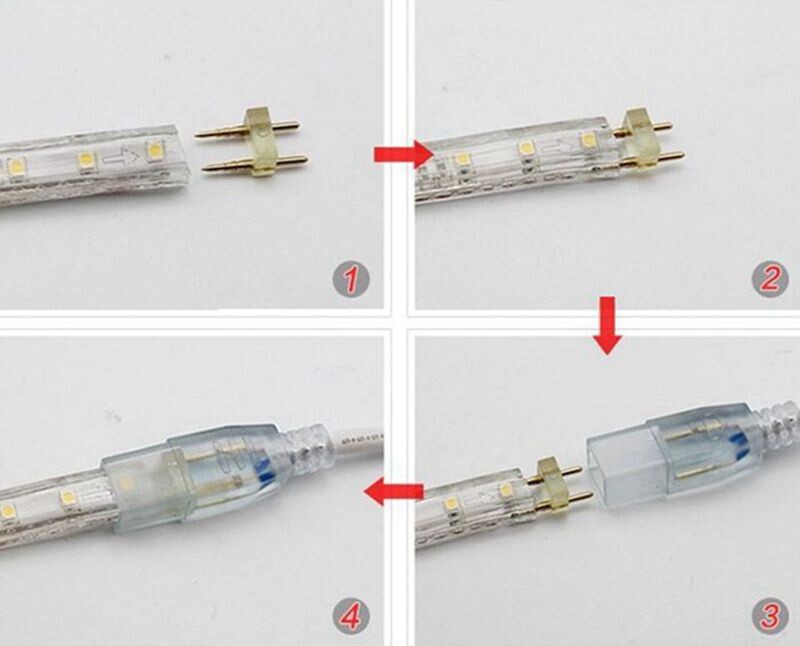 220V IP65 Waterproof Single Color 100m/roll 5050 LED Strip Light Home ...