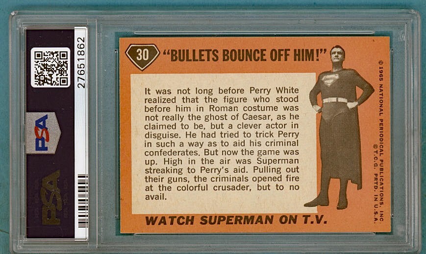 1966 Topps Superman Bullets Bounce off him #30 PSA 8.5! | eBay