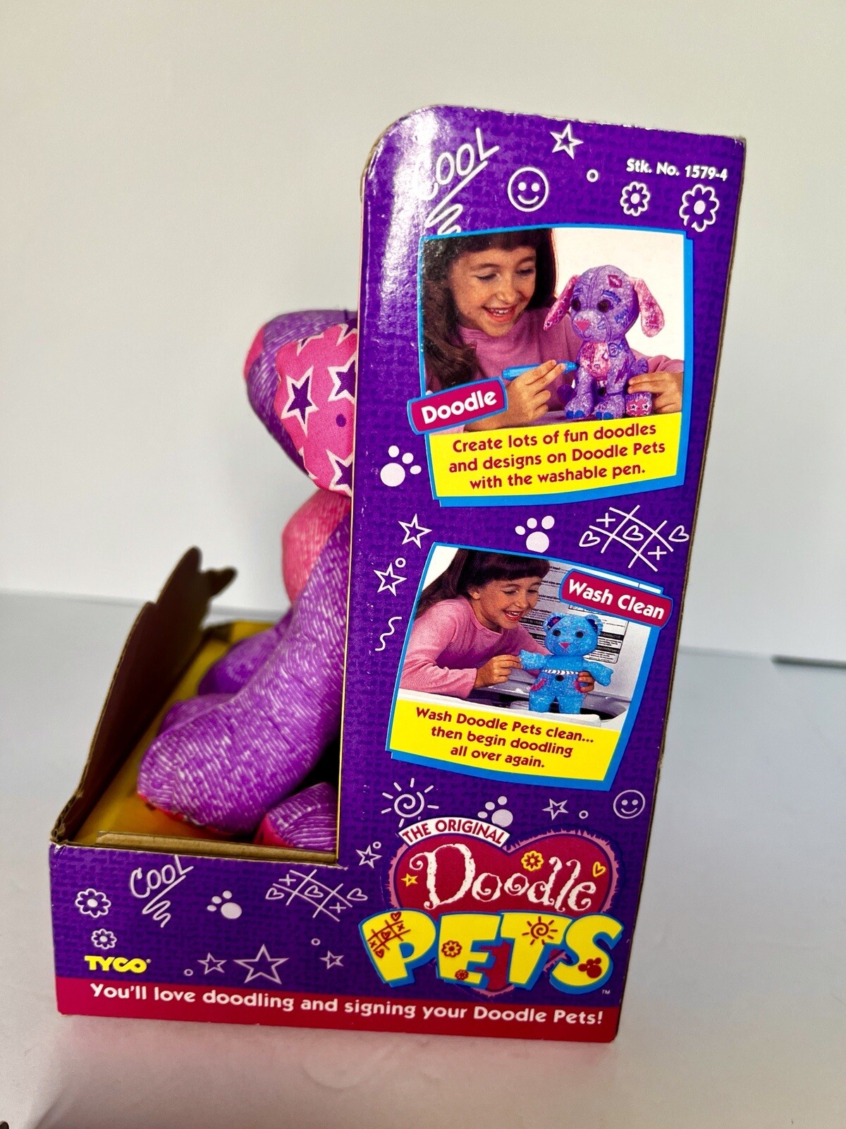 Doodle Pets • Purple Pink Puppy Dog • 1990s Toys R Us NIB • Art Plush ...