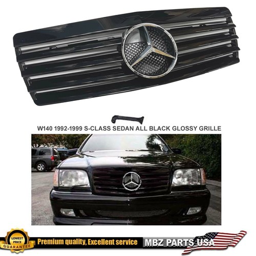 S-Class W140 92-99 S420 S500 S600 Grille All Black 4 Door 500sel 600sel ...
