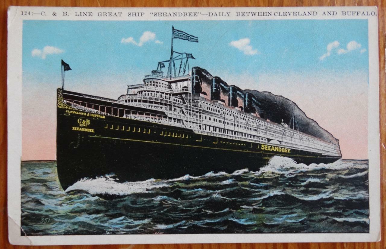 Postcard C & B Line Great Ship "Seeandbee" Cruise Steamer Cleveland ...