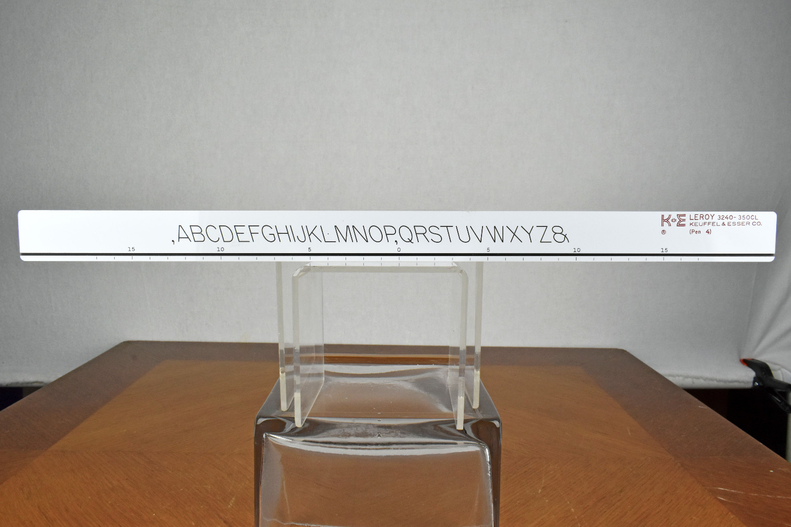 K&E Leroy Keuffel Esser Co Lettering Template Guide Ruler 3240-350CL ...
