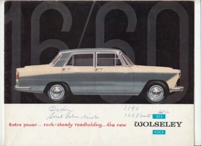1964 WOLSELEY 16/60 BMC British 12p Brochure 1622 cc ADO38 | eBay Australia