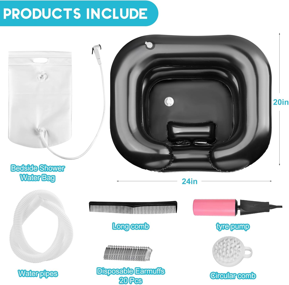 Inflatable Shampoo Basin, Loc Detox Tub for Dreads, Shampoo Buddy Bowl ...