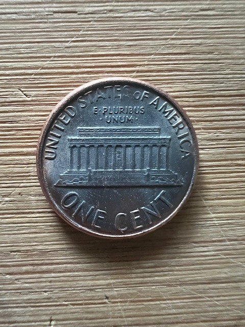 1986 D Lincoln Penny 1 Cent Error Missing Copper Clad Layer Both Sides ...