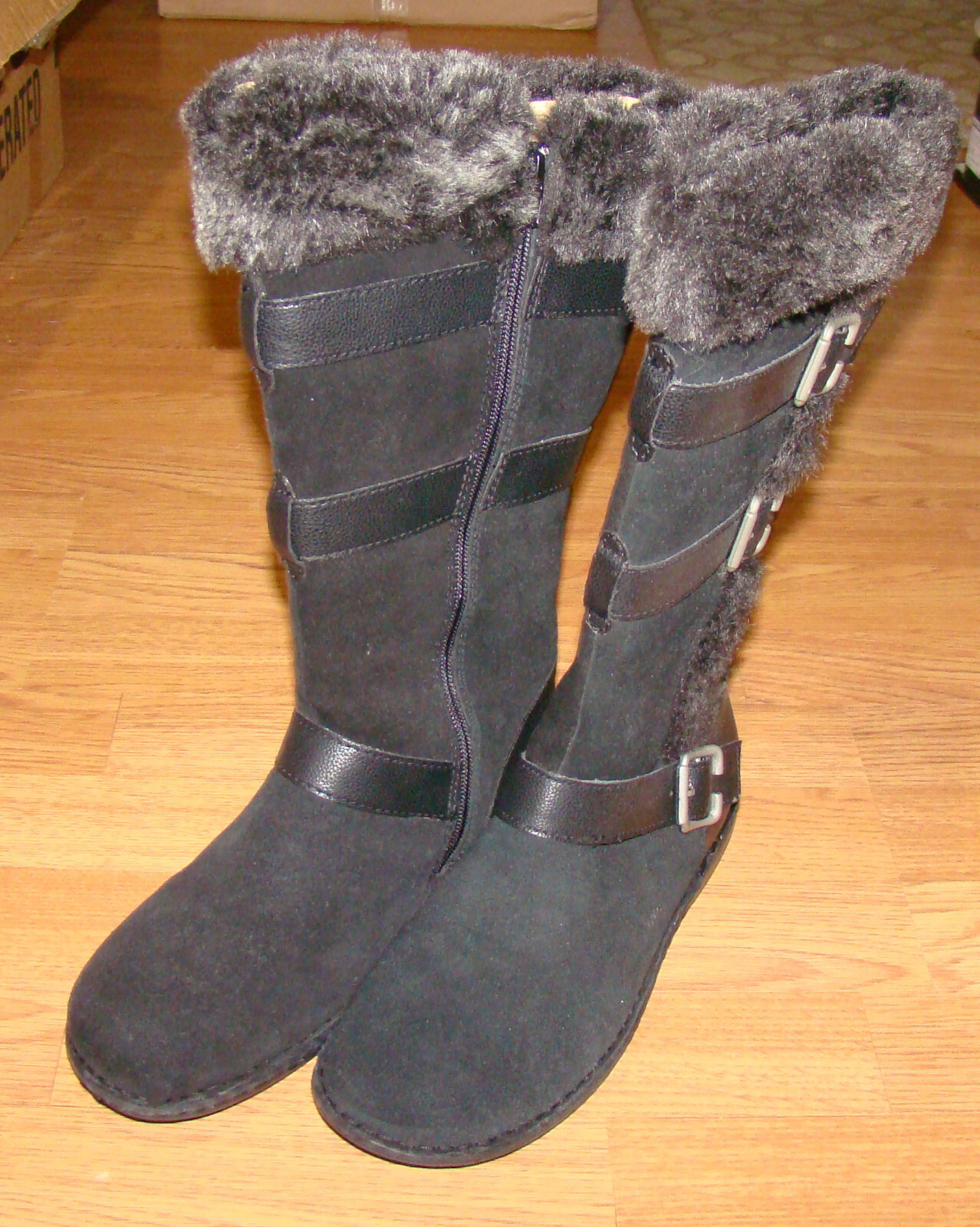 BOC by Born Concept DUNLAVIN Tall Black Boots Faux Fu… - Gem