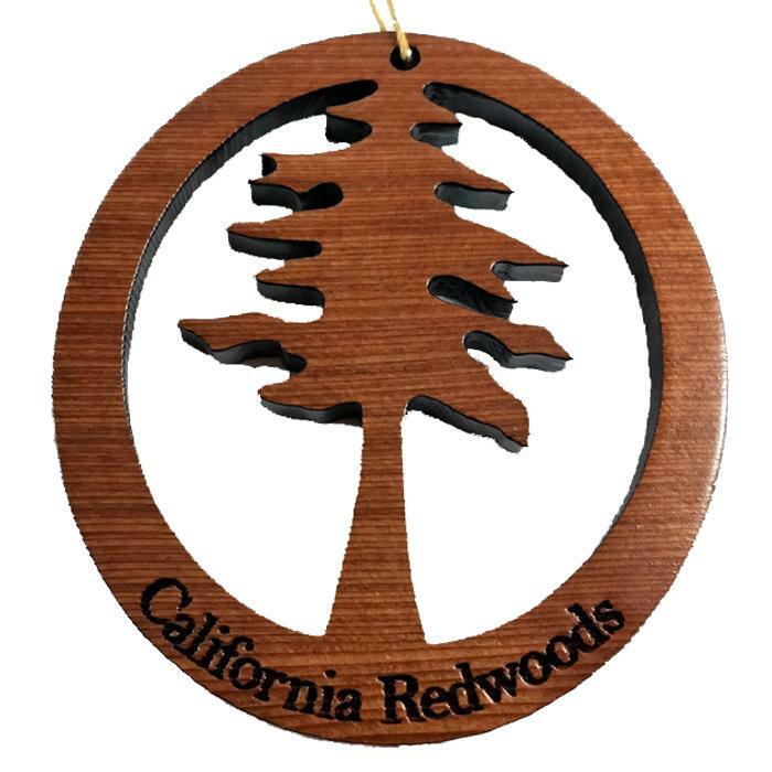 Redwood Tree Wood Ornament Souvenir Made in USA California Redwoods | eBay
