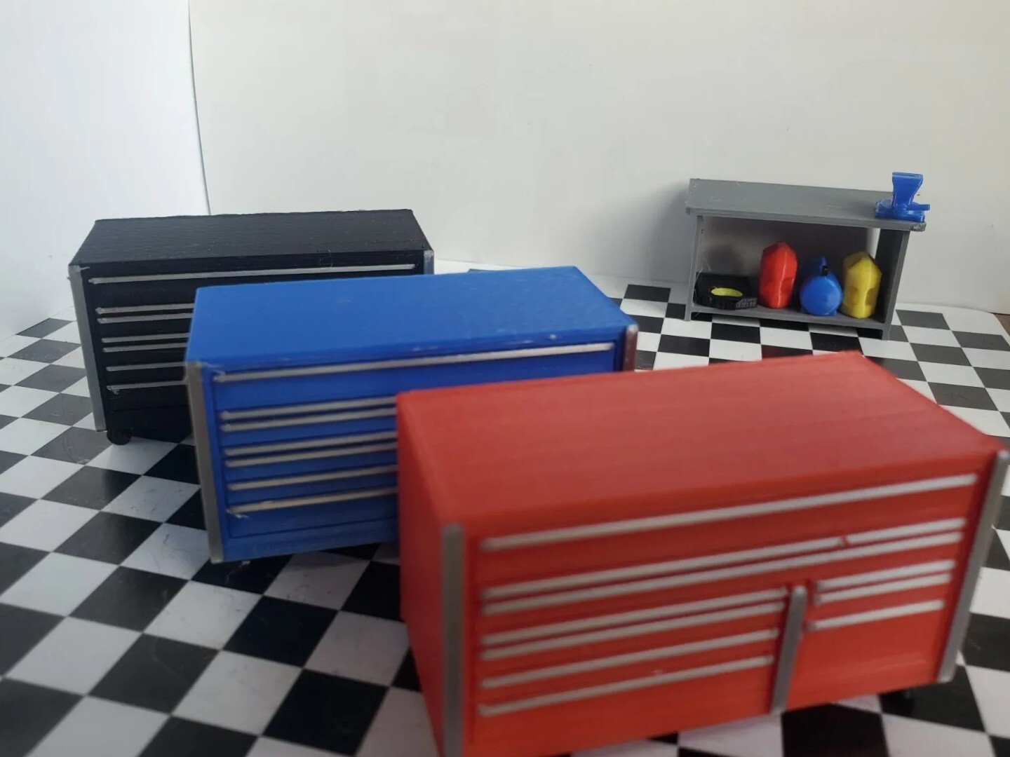 Toolbox Workbench Oil Pan Diesel Gas Vise Ramp 1/24 1/25 Scale Garage ...