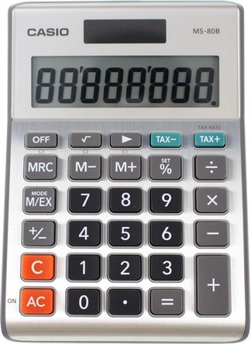 3 Pack Casio MS-80B Basic Desktop Calculator with 8 Digital Display ...