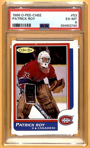 1986-87 O-Pee-Chee Patrick Roy RC Auto PSA 6 Montreal Canadiens #53 | eBay