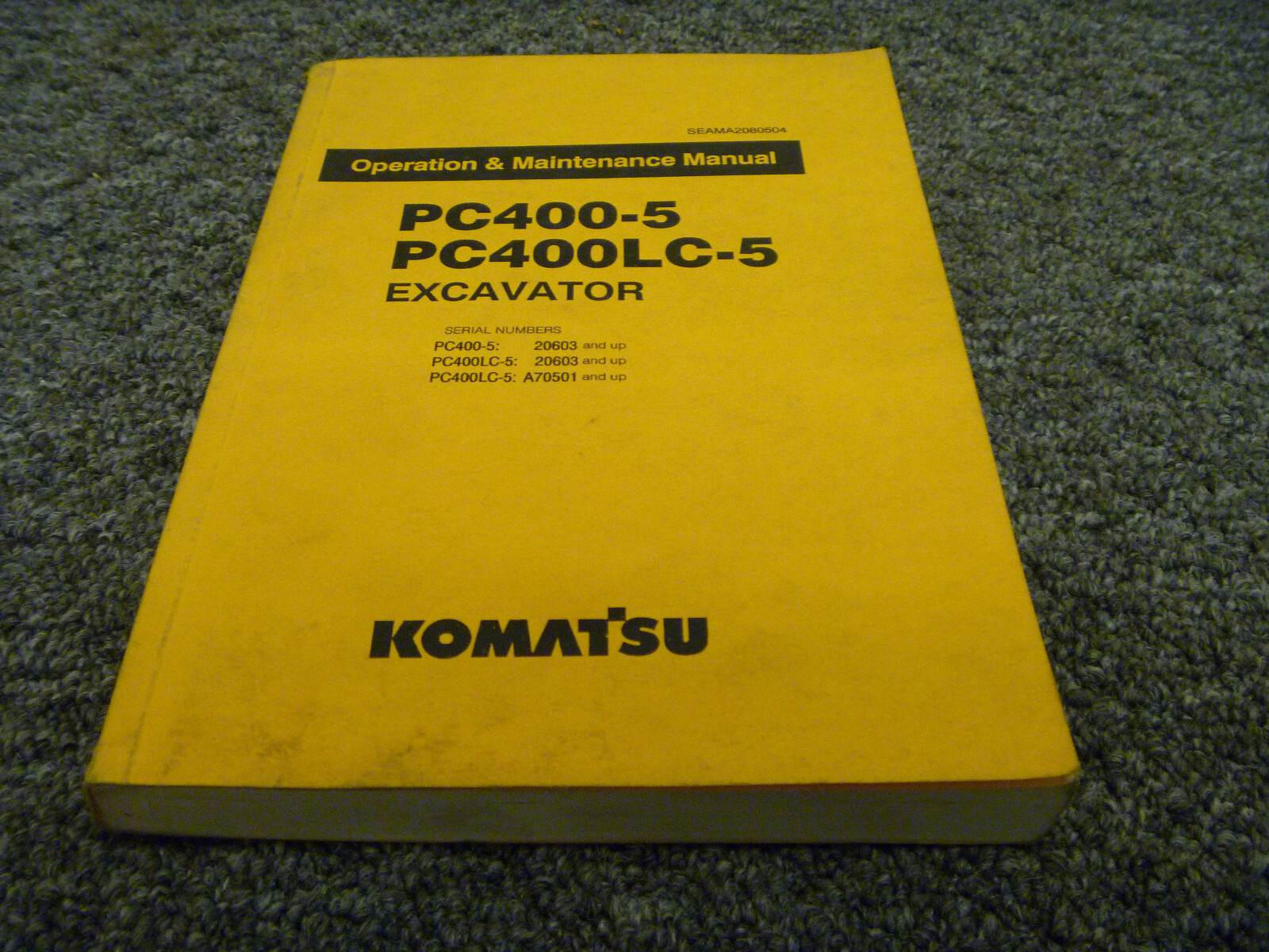 Komatsu PC400-5 PC400LC-5 Hyd Excavator Owner Operator Maintenance ...