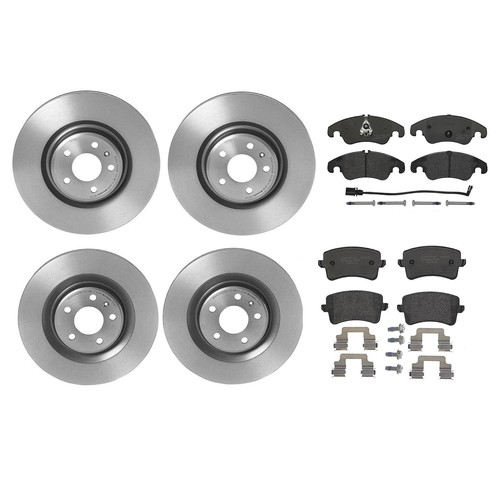 Brembo Front & Rear Brake Kit Disc Rotors Low-Met Pad Set Sensor For ...