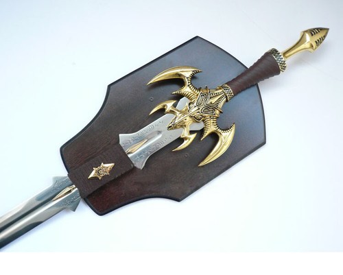 S0327 EXOTATH DARK WIZARD EXCALIBUR ELF AGNEMMEL SWORD GOLDEN W/ WALL ...