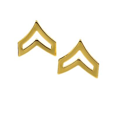 Police Corporal Insignia Bar Set Gold Military Metal Collar Brass Rank ...