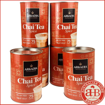 6 Pack Arkadia Chai Latte Spice Chai Powder 1.5kg Spice Chai cafe tea ...