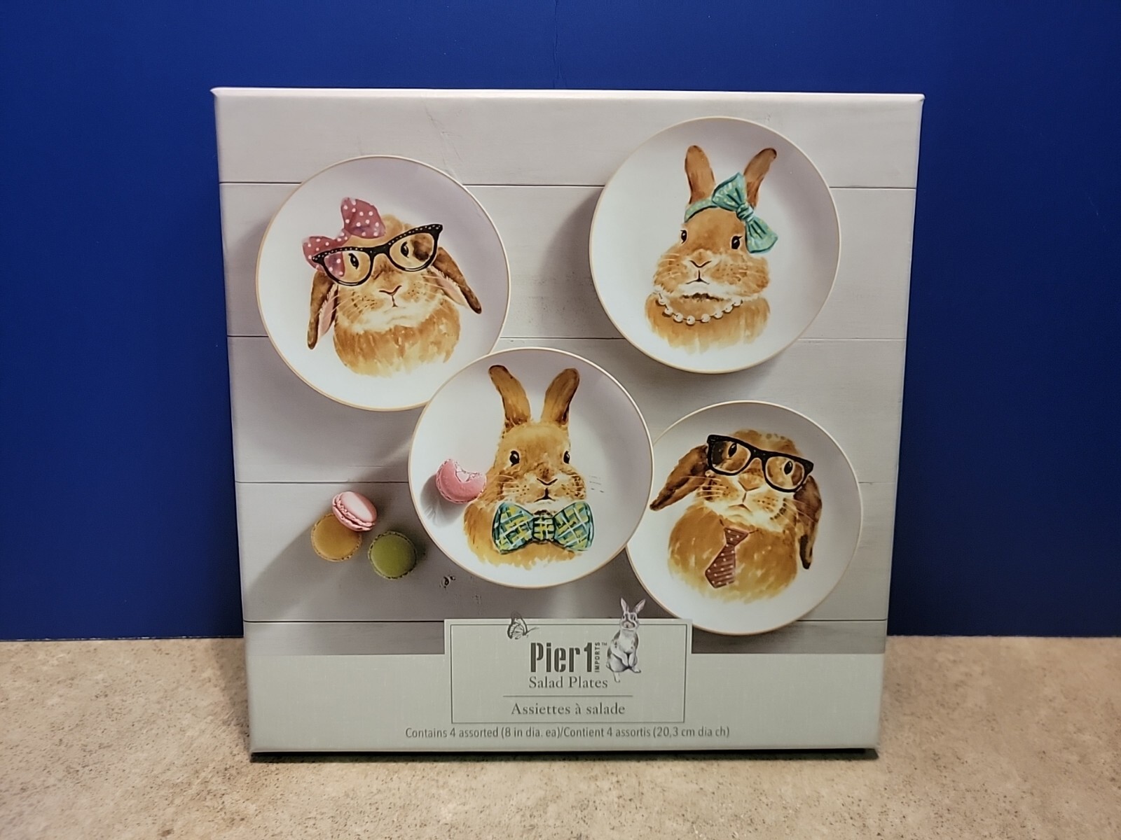 Pier 1 Imports Set of 4 Assorted Porcelain Bunny Rabbit Salad Plates ...