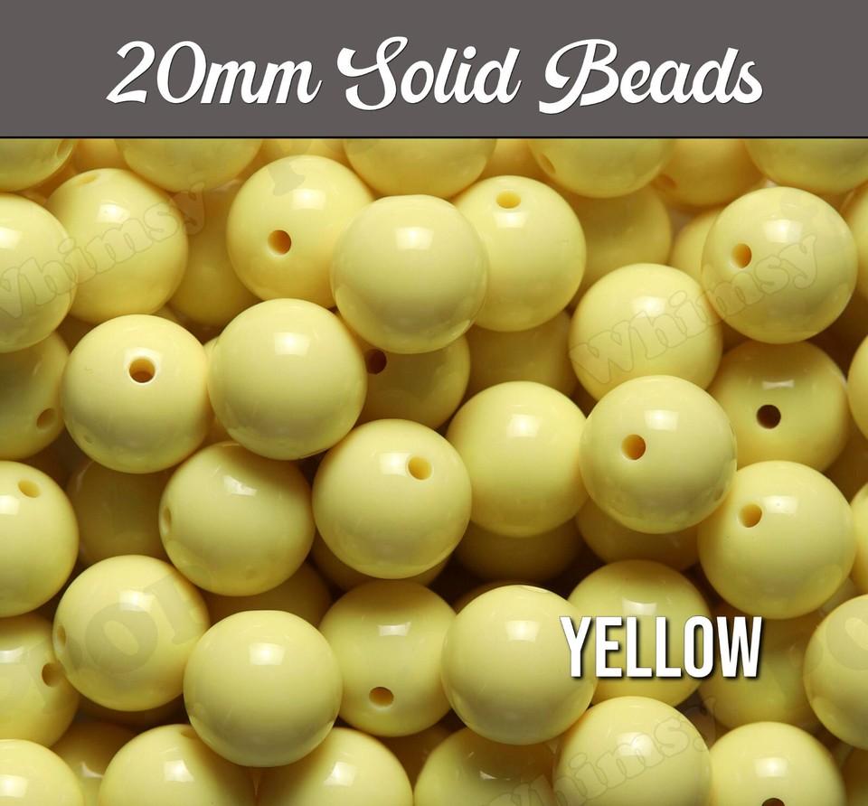 20mm Beads - 20 Pack of Chunky Bubblegum Beads, Round Acrylic Colorful ...