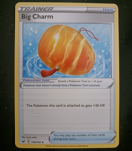 Pokemon Trainer Big Charm #158/202 Sword & Shield TCG Card | eBay