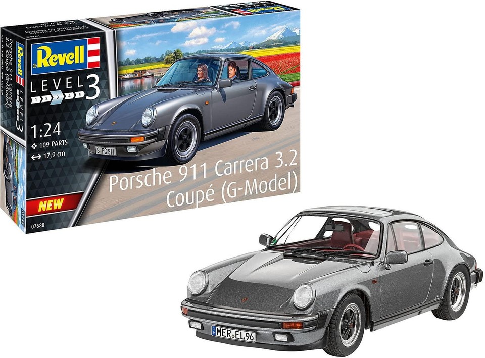 Revell 1/24 Scale Porsche 911 Carrera 3.2 Coupe G Plastic Model Kit Car ...
