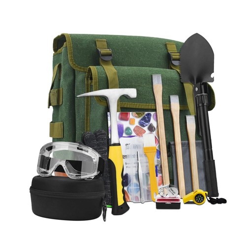 16 PCS Geology Rock Pick Hammer Kit, 22oz Hammer & 3 PCS Digging ...