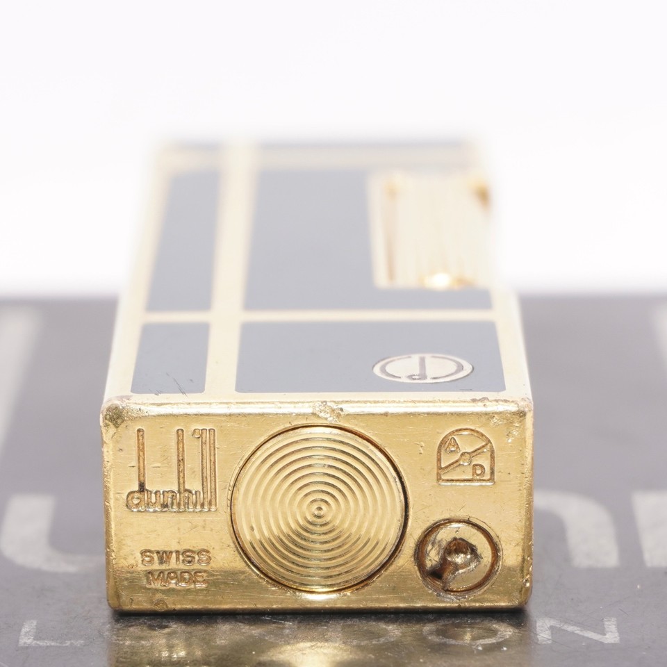 Vintage Dunhill Lighter Gold Line/Blue _Ultrasonically Cleaned_Working ...