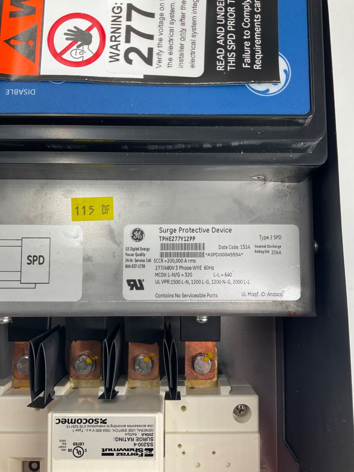 GE TPHE27Y12PP 277/480V Surge Protector Device | eBay