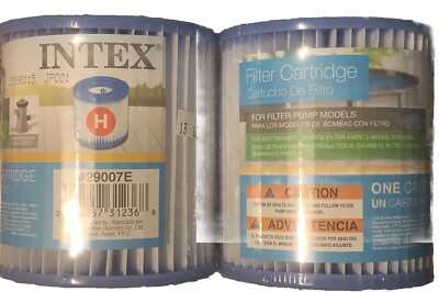 (2) Intex Type H Filter Cartridge for Above Ground Swimming Pool Pumps ...