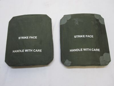 (2) STRIKE FACE BODY ARMOR SIDE PLATES LEFT & RIGHT LEVEL III CERAMICS ...