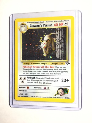 GIOVANNI’S PERSIAN - 8/132 - Gym Challenge - Holo - Pokemon Card - EXC ...