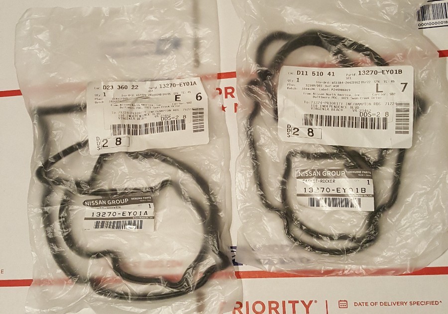 13270-EY01A & 13270-EY01B VQ37VHR OEM NISSAN VALVE COVER GASKET SET G37 ...