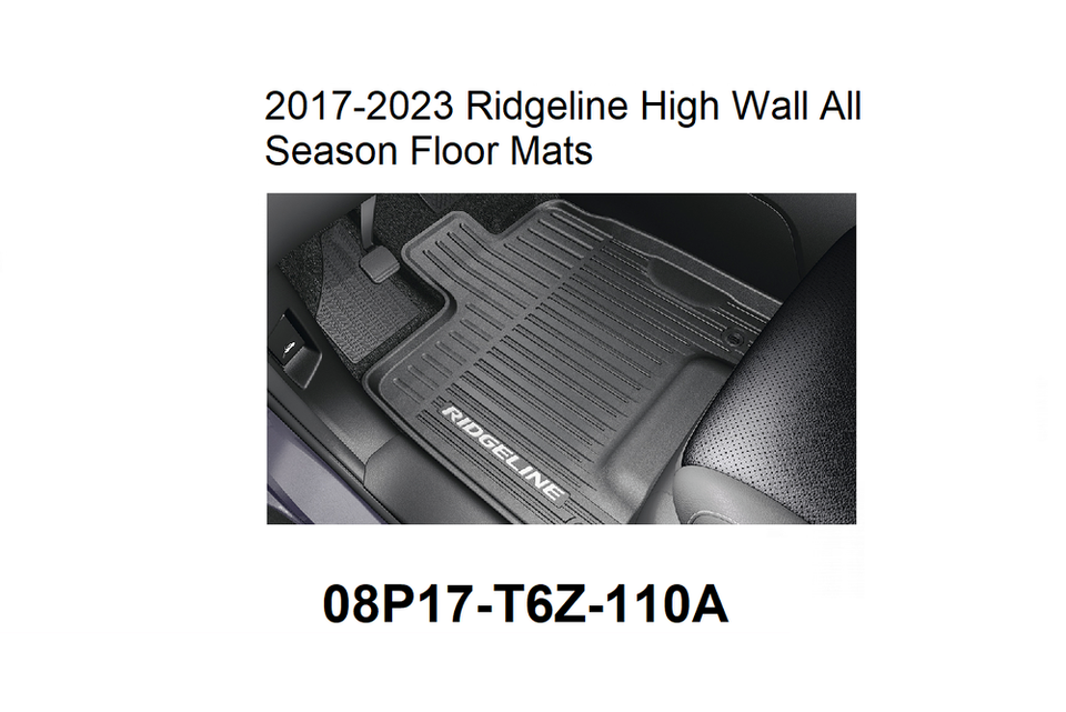 2017-2023 OEM Honda Ridgeline High Wall All Season Floor Mat Set 08P17 ...