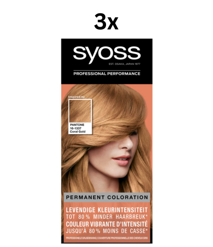 3x Syoss 9_67 Coral Gold Pantone 16-1337 PERMANENTE COLORATION | eBay.de