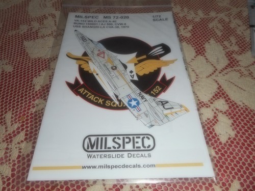 MILSPEC MS 72-020, 1/72 A-4E VA-152 WILD ACES, USS SHANGGRI-LA 1970 ...