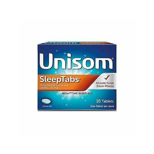 Unisom Sleeptabs Doxylamine Succinate 25mg Night Time Sleep Aid 16 ct ...