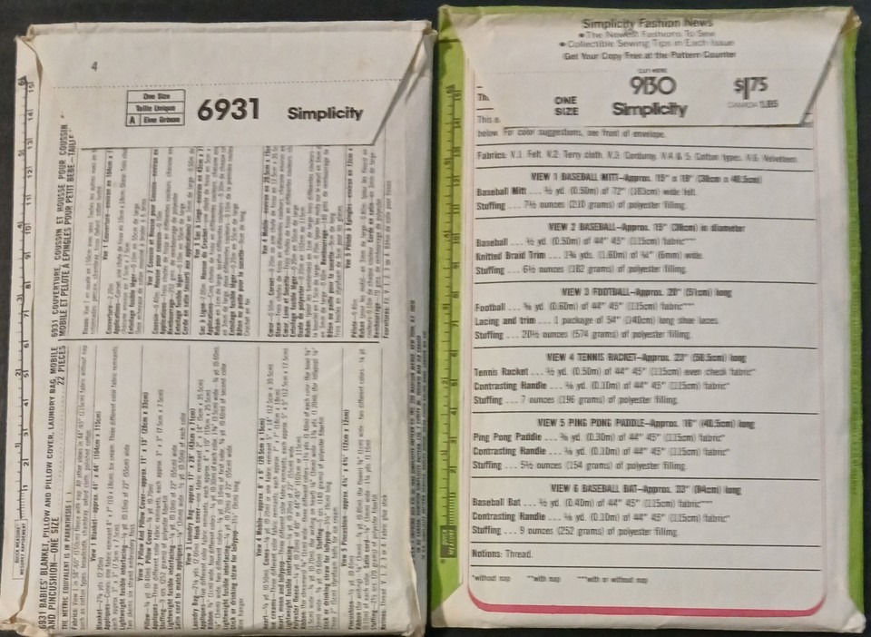 Simplicity Pattern 6931 (UNcut) & Simplicity 9130 (UNcut) - Baby/Kids ...