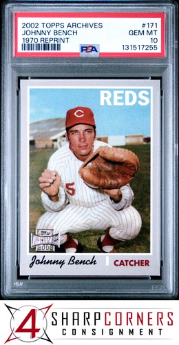 2002 TOPPS ARCHIVES 1970 REPRINT #171 JOHNNY BENCH HOF POP 6 PSA 10 | eBay