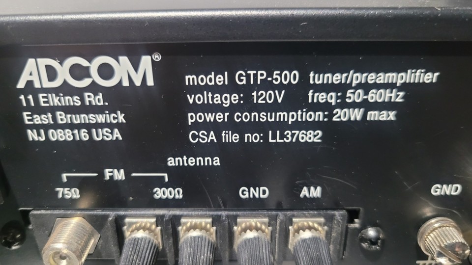 Adcom GTP-500 AM/FM Tuner Preamplifier Works Nice With Remote Made In ...