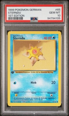 1999 Pokemon GERMAN 1st Edition Base Set Sterndu-Staryu 65/102 PSA 10 ...