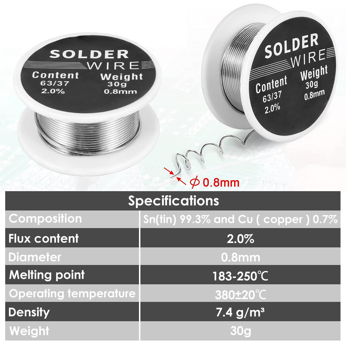 6X Solder Wire 0.8mm Tin Soldering Wire Electric Soldering Repairing ...