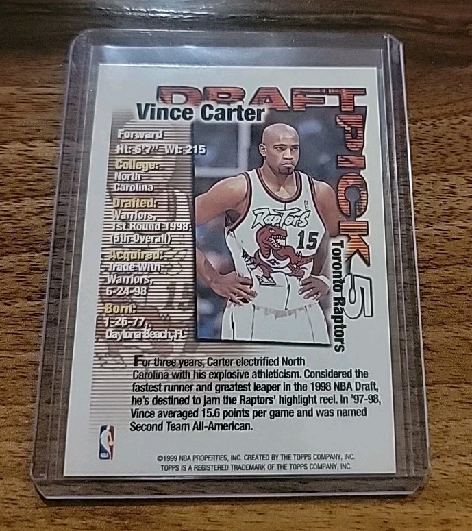 1999 Topps Draft Pick Vince Carter Rc 🔥🔥🔥 RARE | eBay