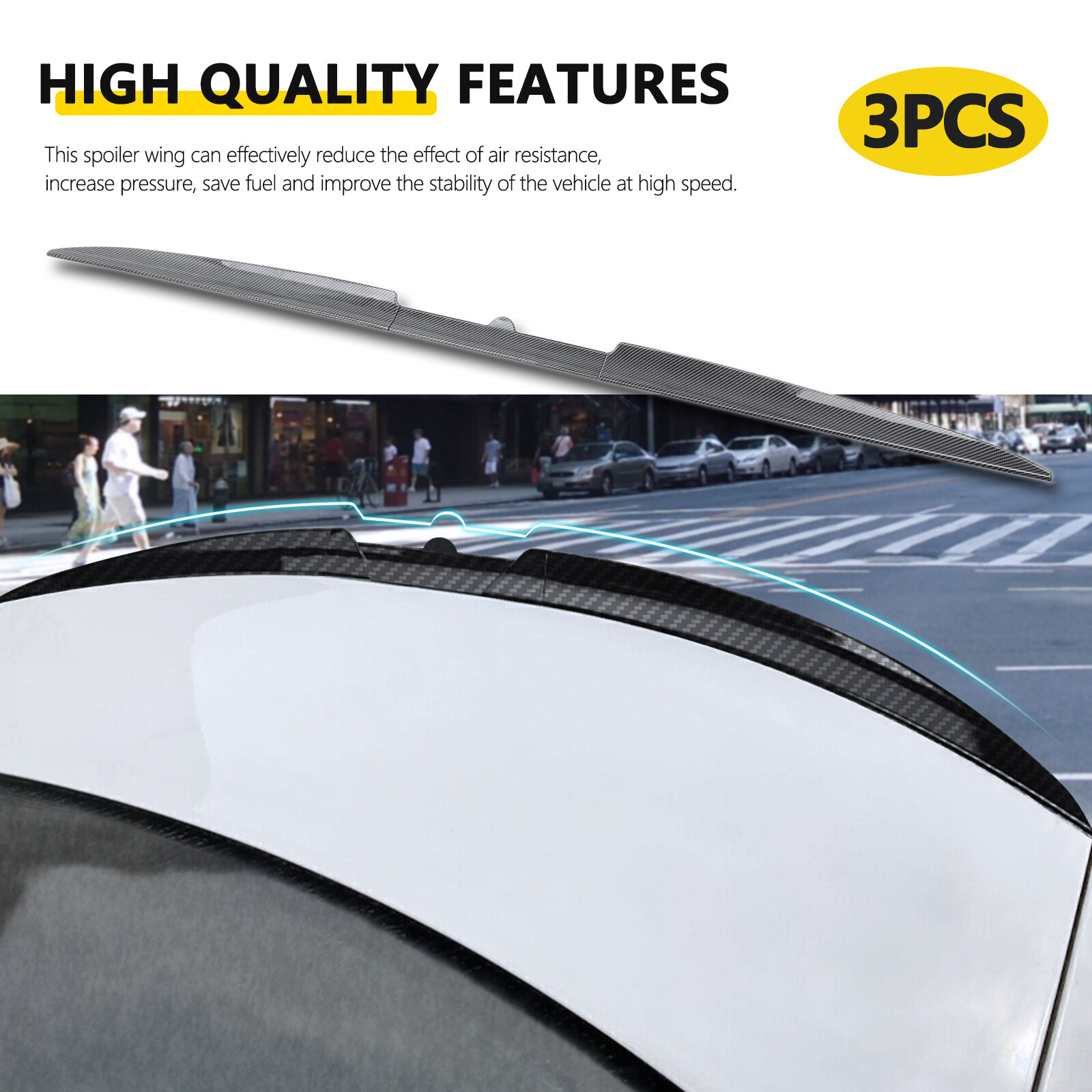 Carbon Fiber Style Car Rear Tail Wing Spoiler Lip For Subaru WRX / STI ...